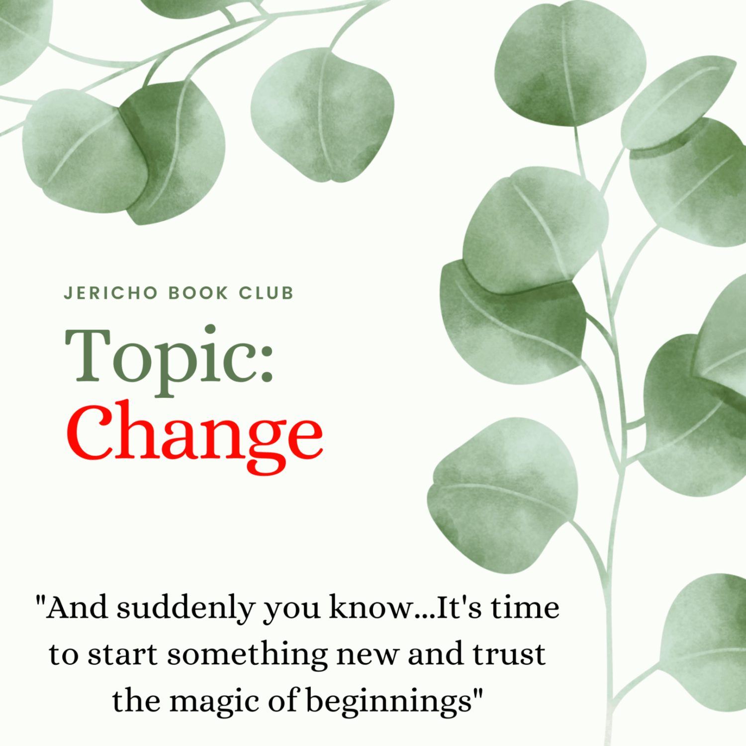 Jericho Book Club: Change - Jericho Project